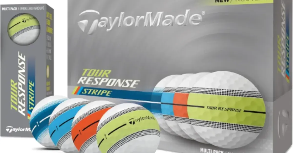 TaylorMade New Tour Response Stripe 25 Golf Balls Review: Bright colors ...